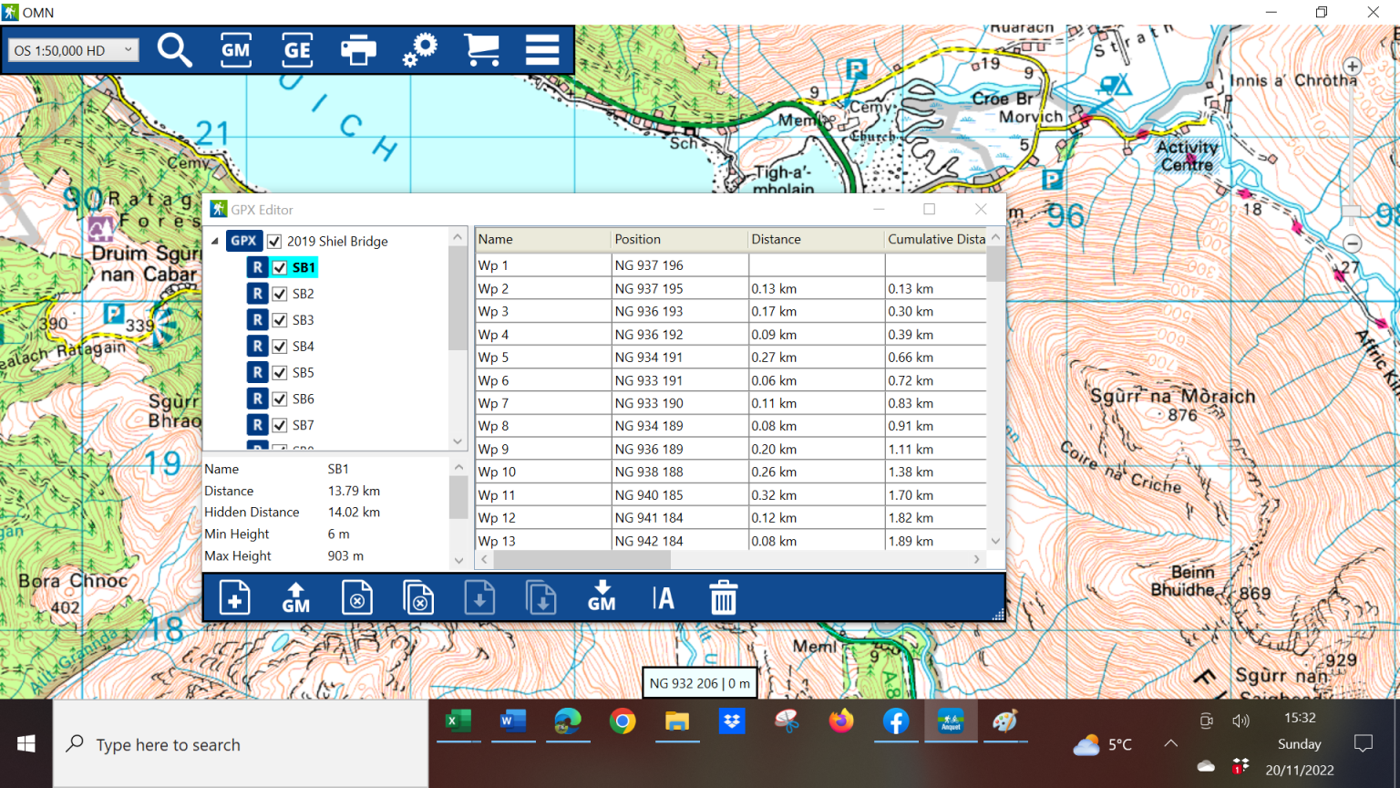 OMN – how to plot, edit and share a route – TGO Challenge